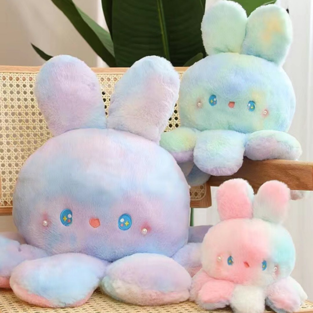 Octopus Rabbit Doll Transformation Flip Plush Toy Pillow Ragdoll ...