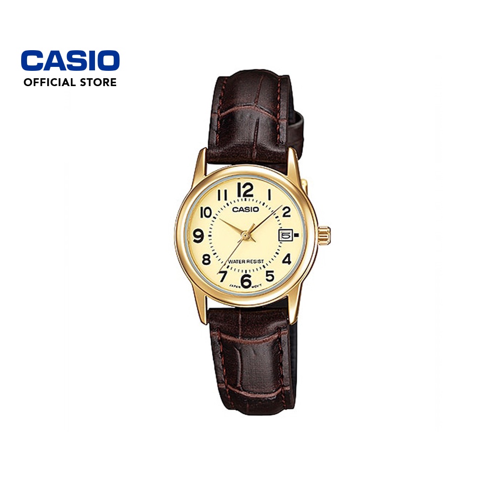 Casio General LTP-V002GL-9B Dark Brown Leather Band Women Watch ...