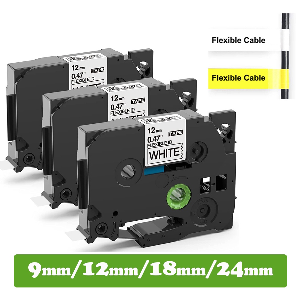 Cable Flexible ID Label Tape 12mm TZE-FX231 TZ FX631 TZE-FX131 Label ...