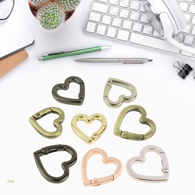 HAN Carabiner Clips Snap Spring Hook Heart Shape Clasp Keyring Carabina ...