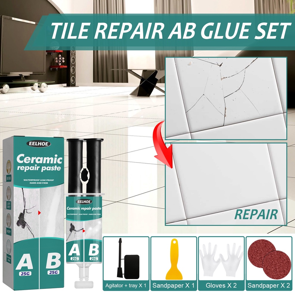 Tile Repair AB Glue Set Ceramic Crack Repairing Agent Adhesive Set ...