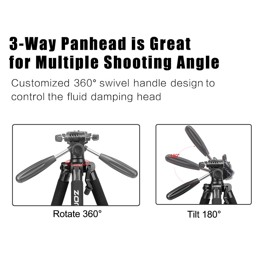 Professional Photographic Zomei Q666 Travel Compact Aluminum Magnesium ...