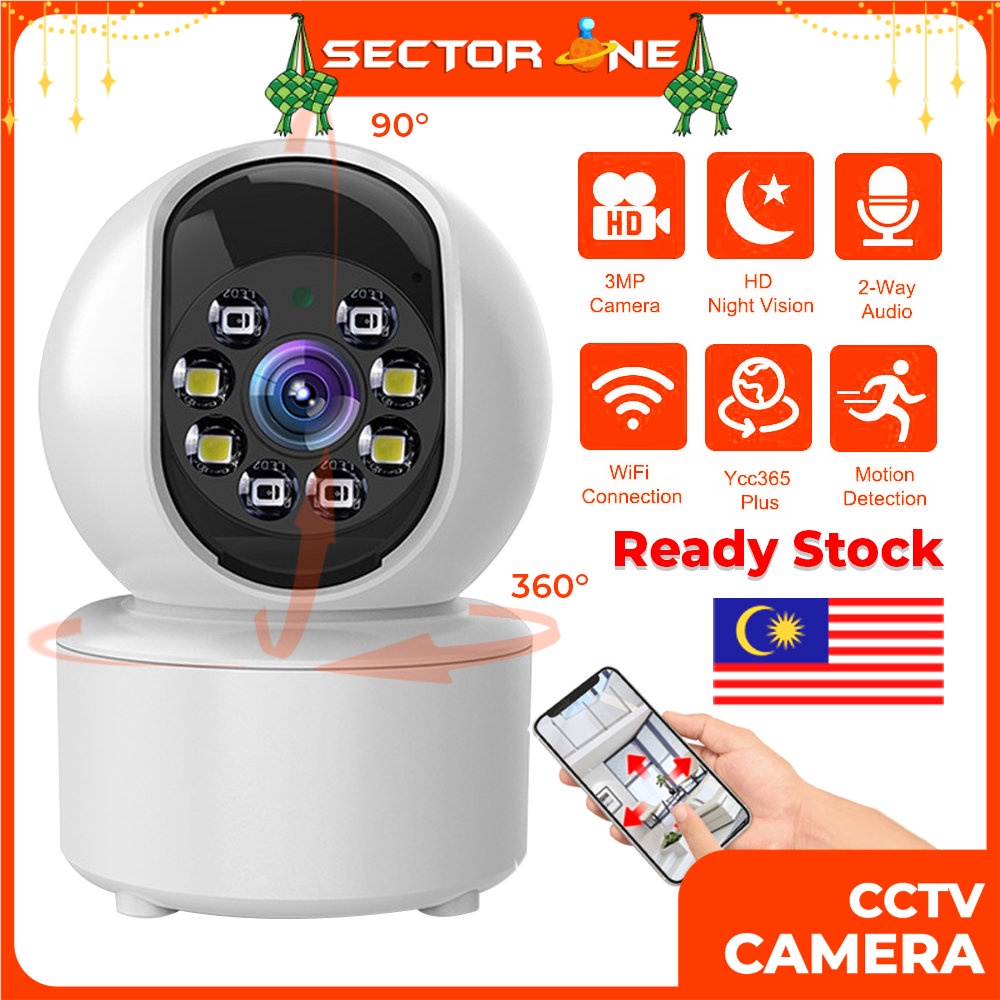 [24HR SHIP] IP 360° CCTV WIFI Camera 1080P FHD Home Camera Security ...