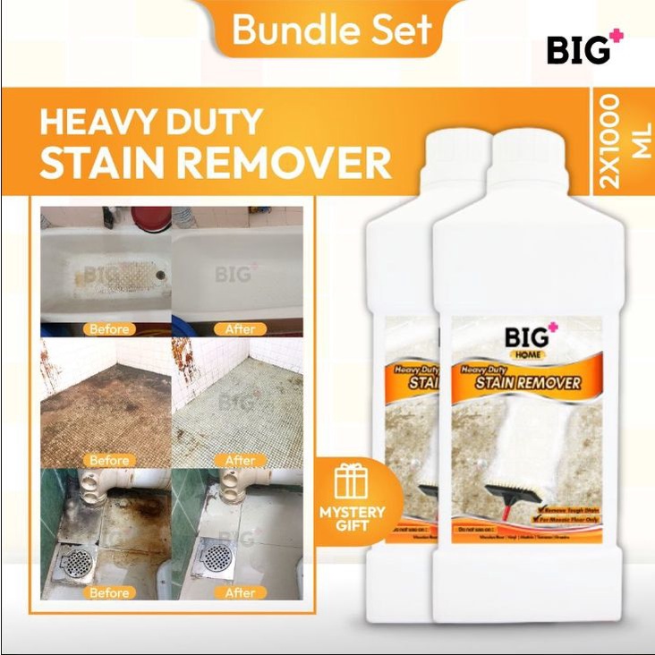 BIG+ Heavy Duty Stain Remover (2x1000ml) Toilet Floor Cleaner Liquid ...