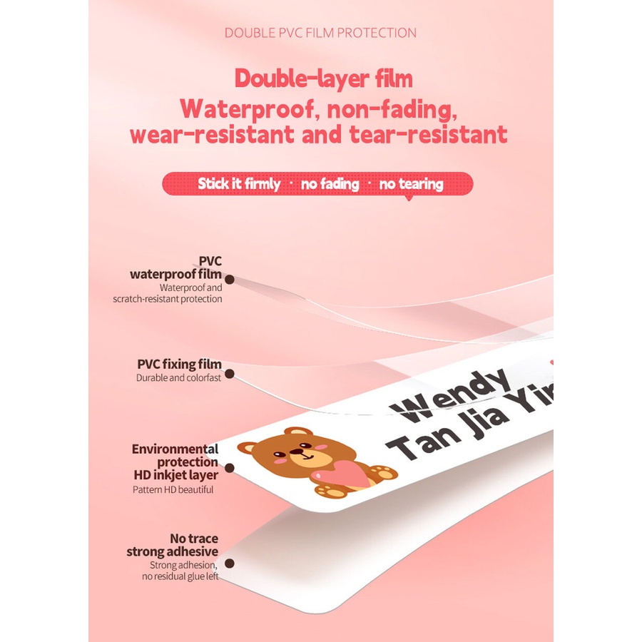 Customize Name Tag Stickers Waterproof Personalized Cute Labels ...