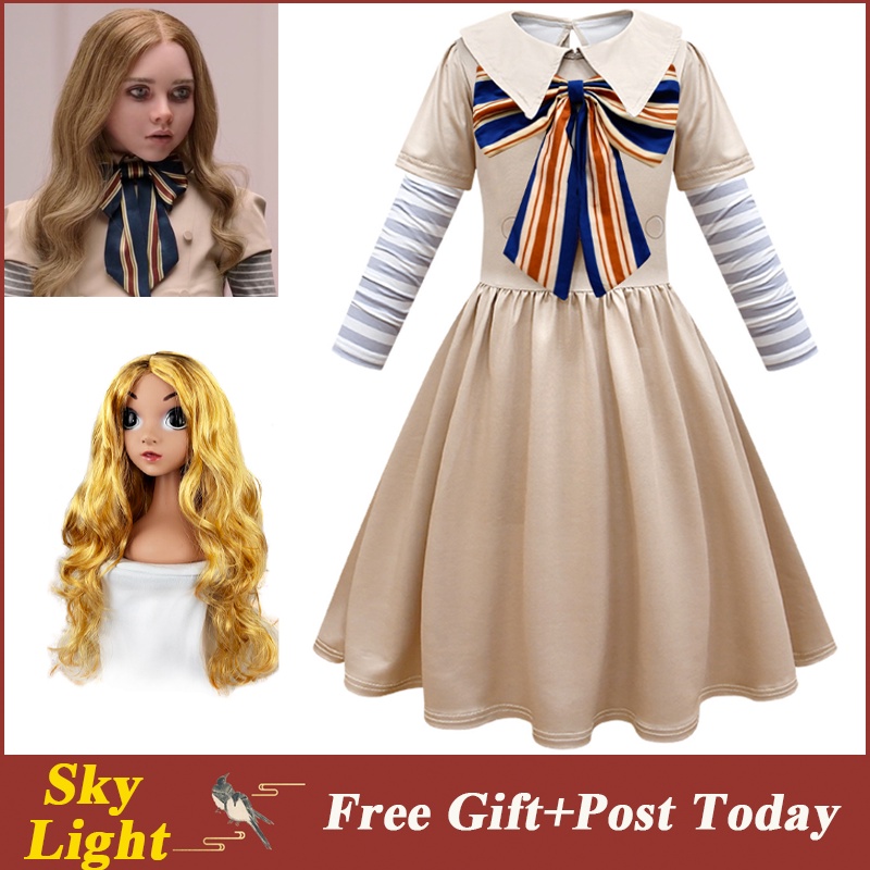 Megan Costume For Girl M3GAN Cosplay School Uniform Dress Pajama Girls ...