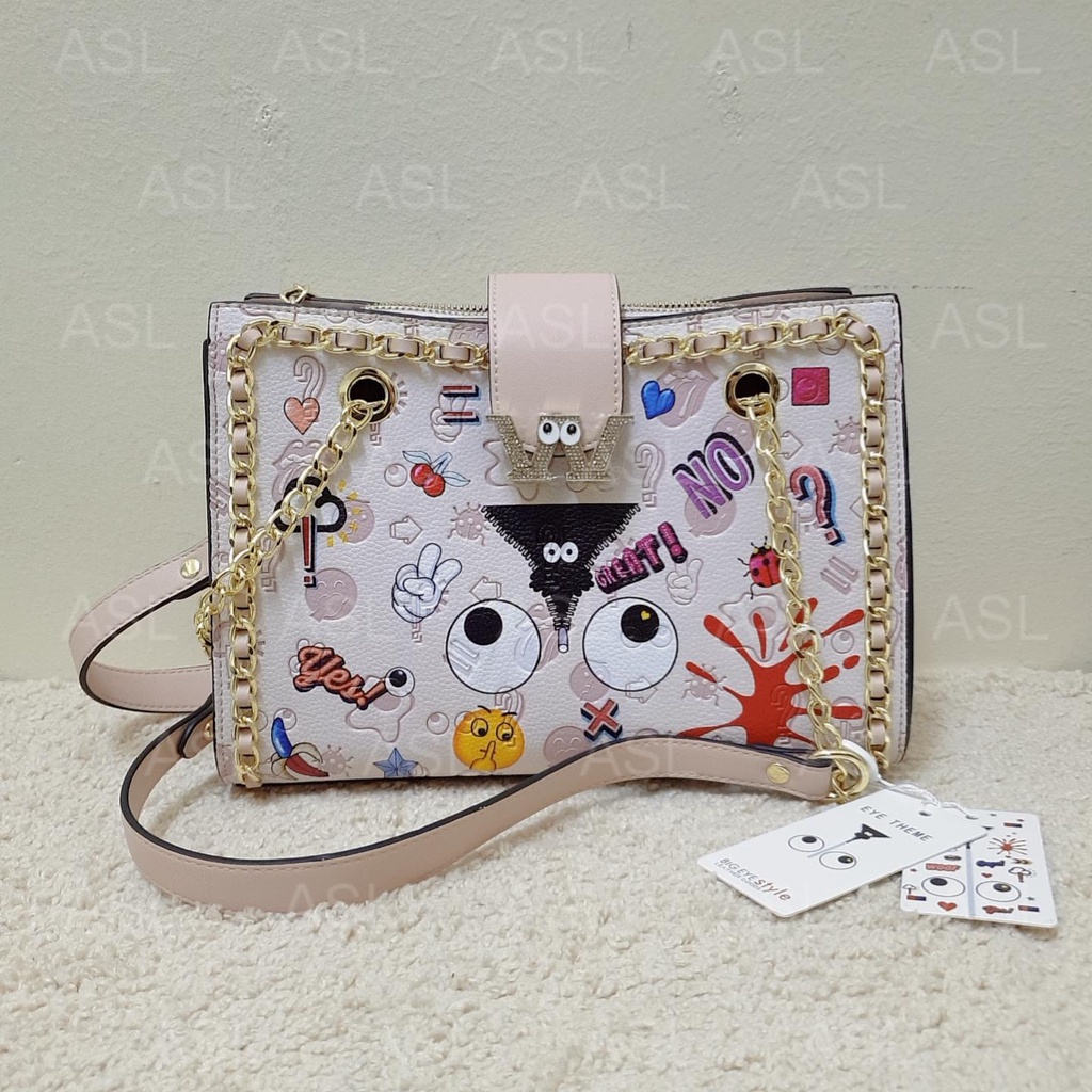 ASL Eye Theme Pink Top-Handle Bag Original Premium Quality | Shopee ...