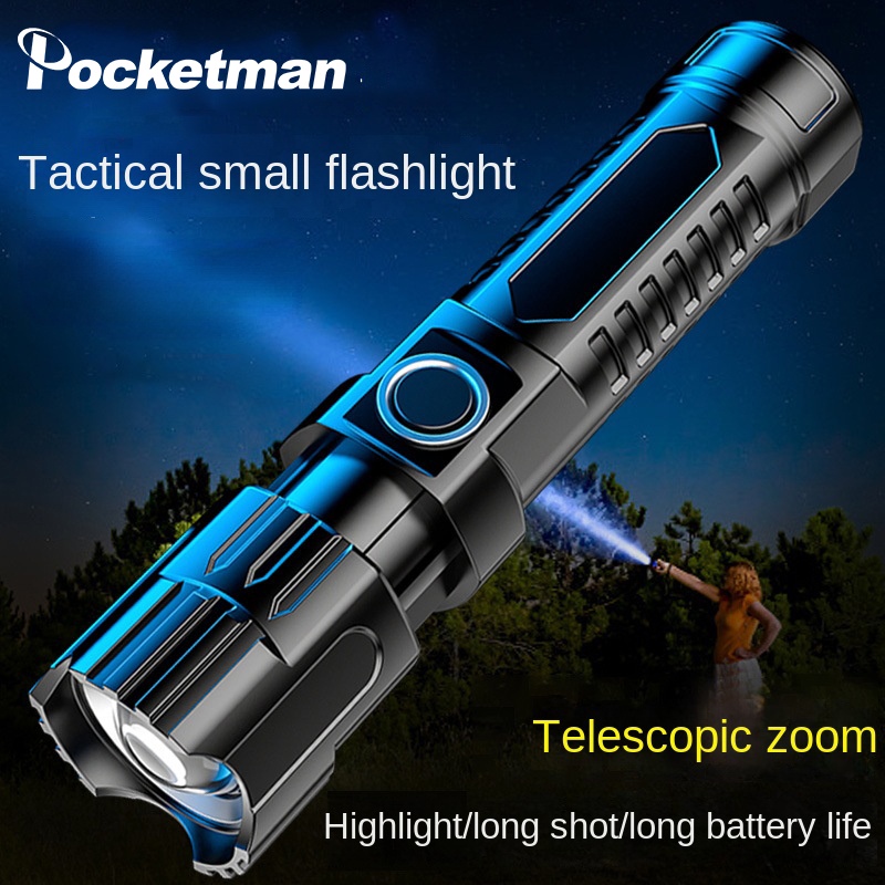 Strong Light Flashlight Telescopic Zoomable Far Shooting High Bright ...