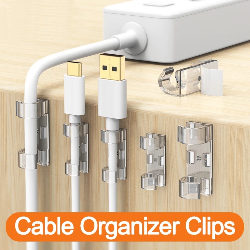 Universal Cable Organizer Clips USB Charger Cable Fastener Holder Self ...
