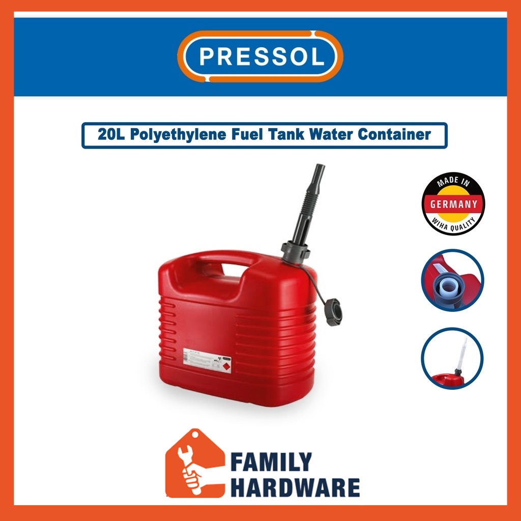 PRESSOL 20LT POLYETHYLENE FUEL tank water CONTAINER jerry can tong ...