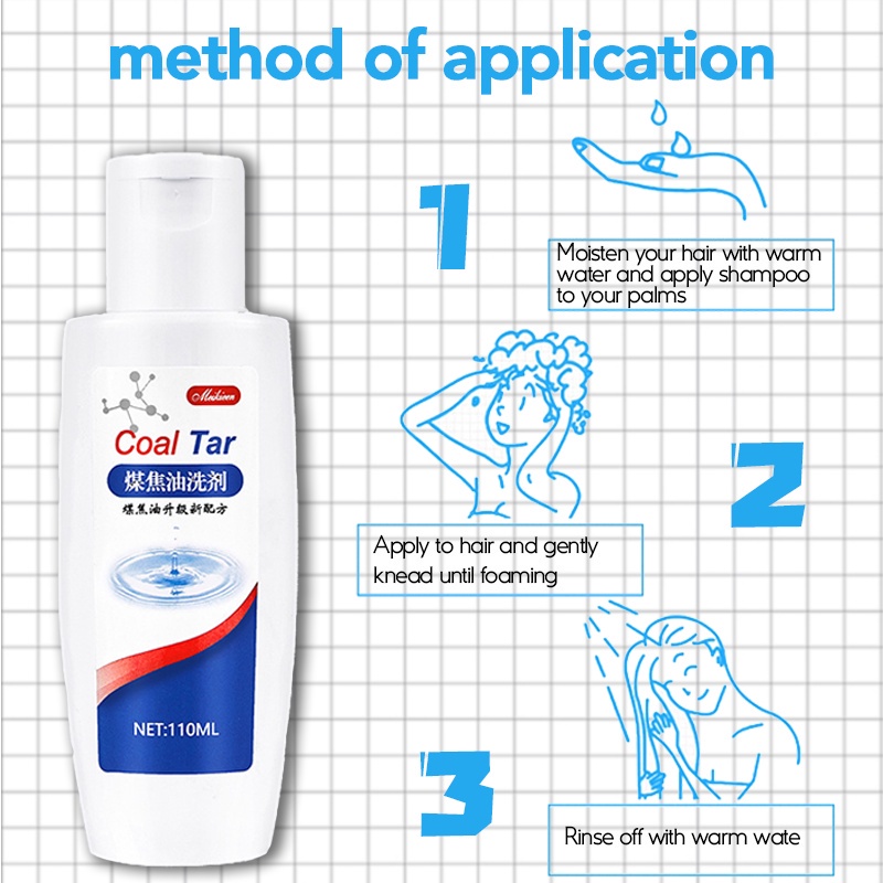 110ML Coal Tar Lotion Anti-dandruff Anti-itch Antibacterial Liquid Shampoo for Seborrheic ...