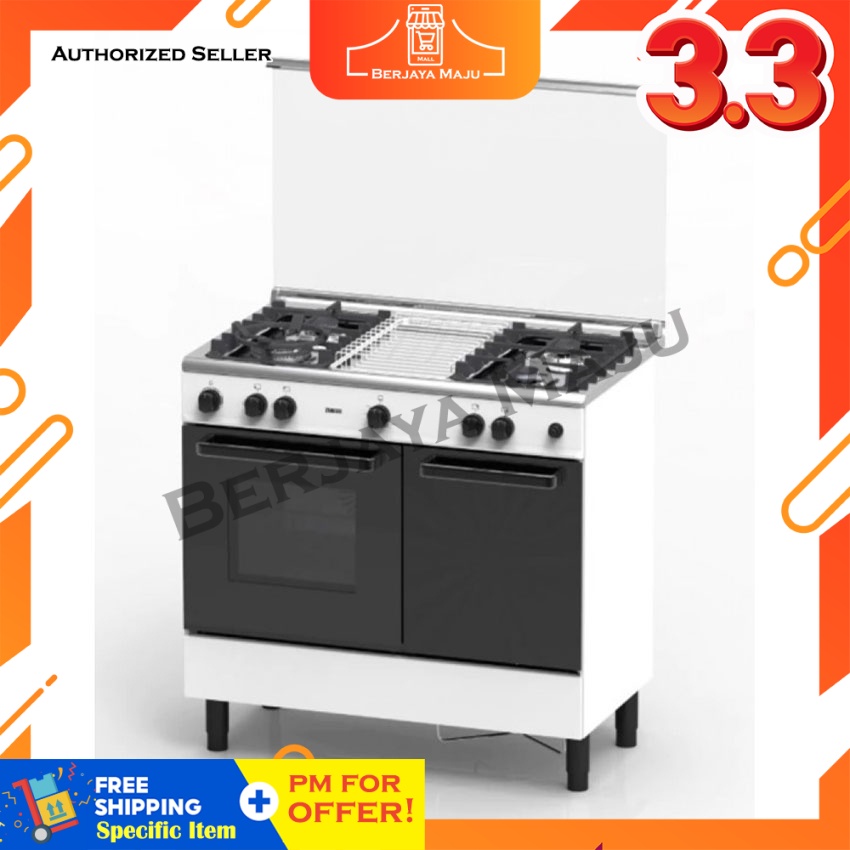 Zanussi 4 Burner 62L Free Standing Gas Cooker With Oven ZCG940W ...