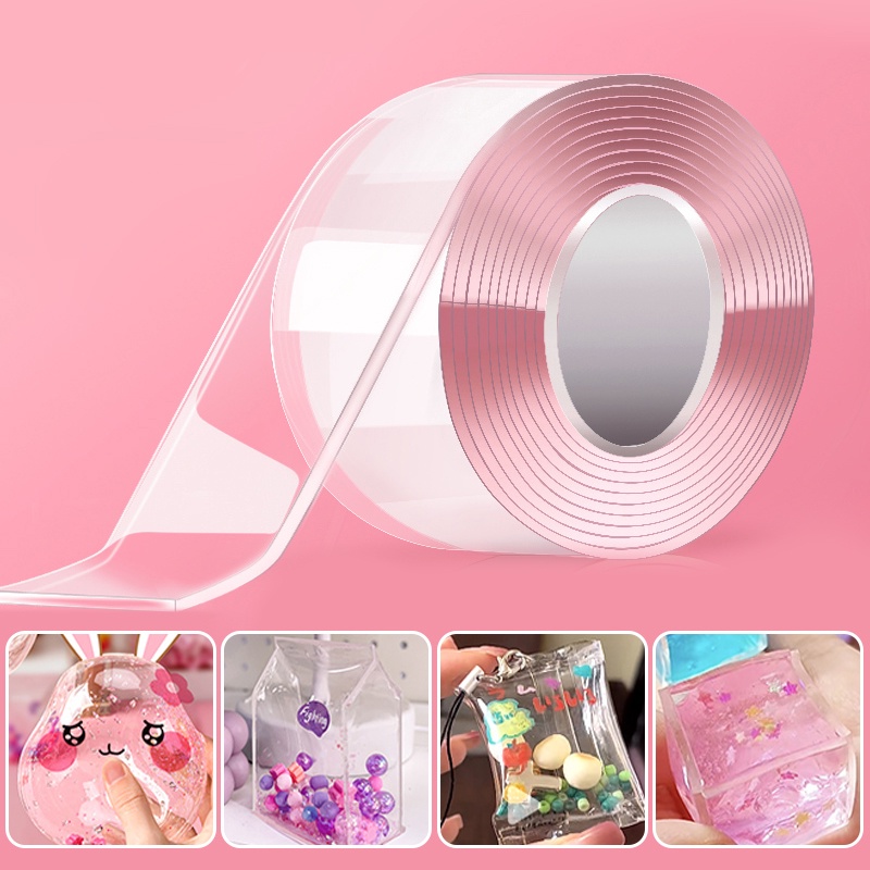 Straw Blowing Bubble Magic Kids Multifunction DIY Double-Sided Tape ...