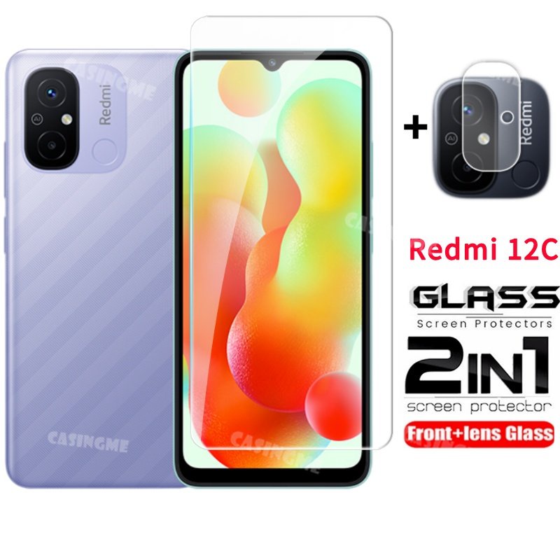 2023 Redmi 12C Full Cover Tempered Glass Flim For Redmi 12C C12 12 C ...