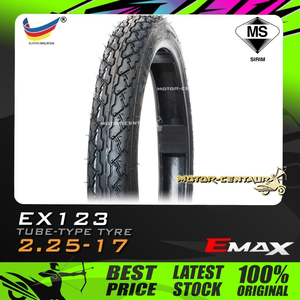 TAYAR E-MAX (EMAX) TYRE EX123 2.25-17 225-17 (BUNGA SOTONG) | Shopee Malaysia
