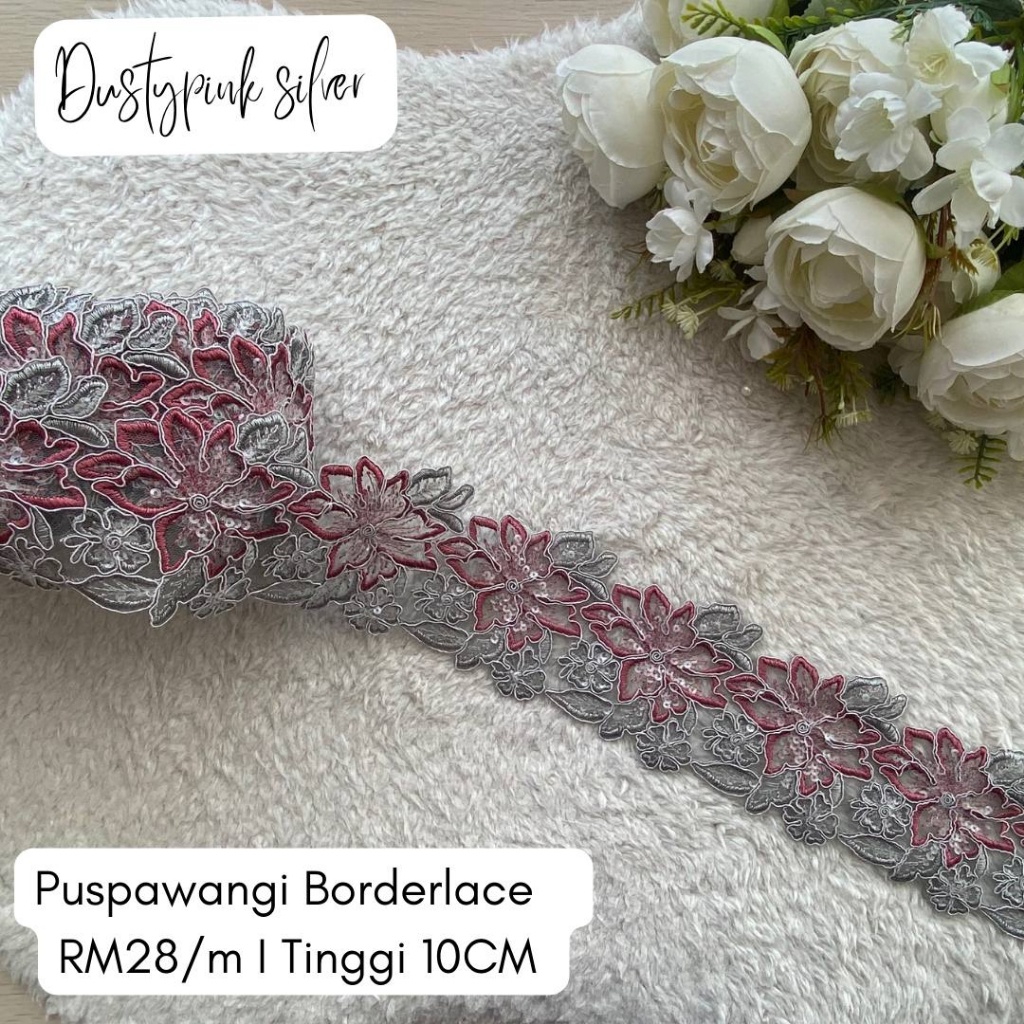 Borderlace PUSPAWANGI dwi warna menarik | Shopee Malaysia