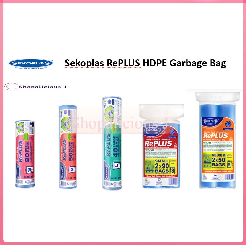 SEKOPLAS RePlus HDPE Garbage Bag / Rubbish Bag / Beg Sampah / Plastik ...