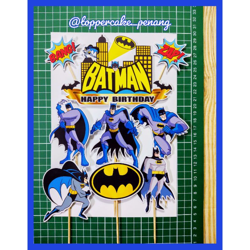 Batman Cake Topper Cake Birthday Decoration Set Topper Cake Custom Name ...