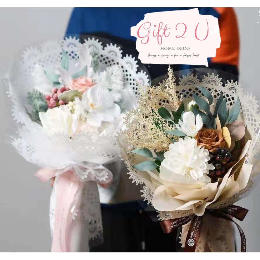 20pcs Petal Lace Wrapping Paper Waterproof Flower Bouquet Florist Gift ...