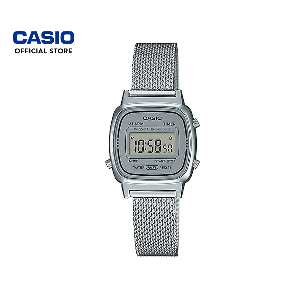 Casio Vintage LA670WEM-7 Silver Stainless Steel Mesh Band Women Watch ...