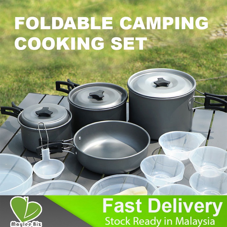 15 in 1 Multifunction Camping Cookware Set Cooking Pot Outdoor Cooker ...