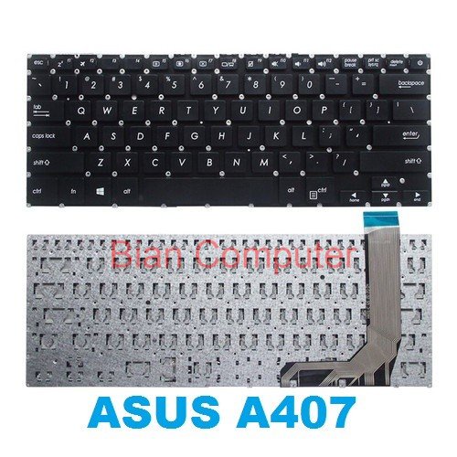 HITAM Keyboard ASUS A407M A407U A405 A407 X407 A407MA A407U BLACK BLACK ...