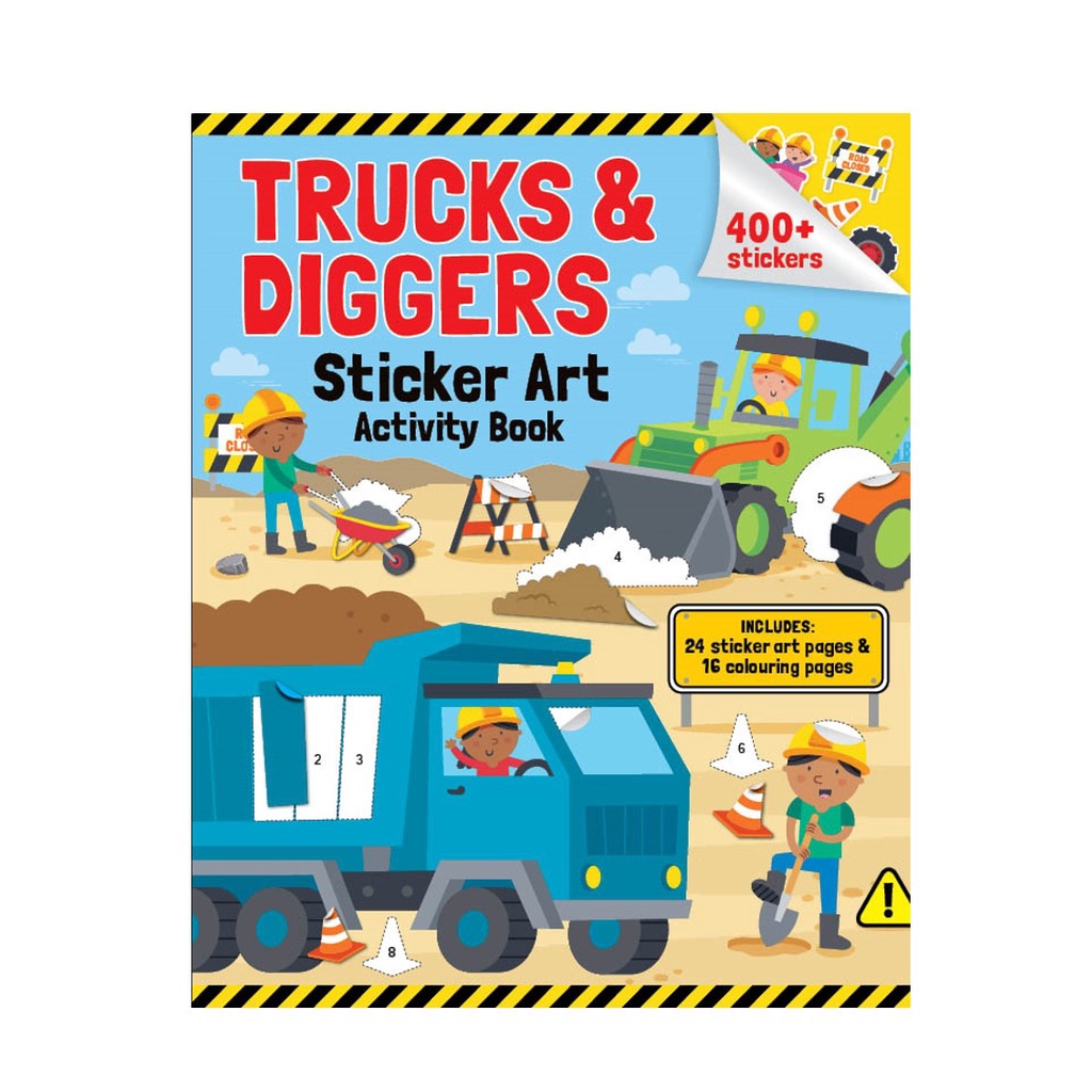 Trucks & Diggers Sticker Art Activity Book with Construction Vehicles ...