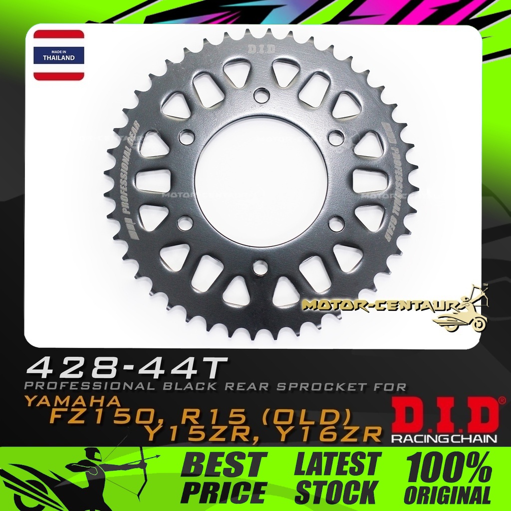 GEGANCU BELAKANG DID PROFESSIONAL REAR SPROCKET FZ150/Y15ZR 428-44T FOR ...