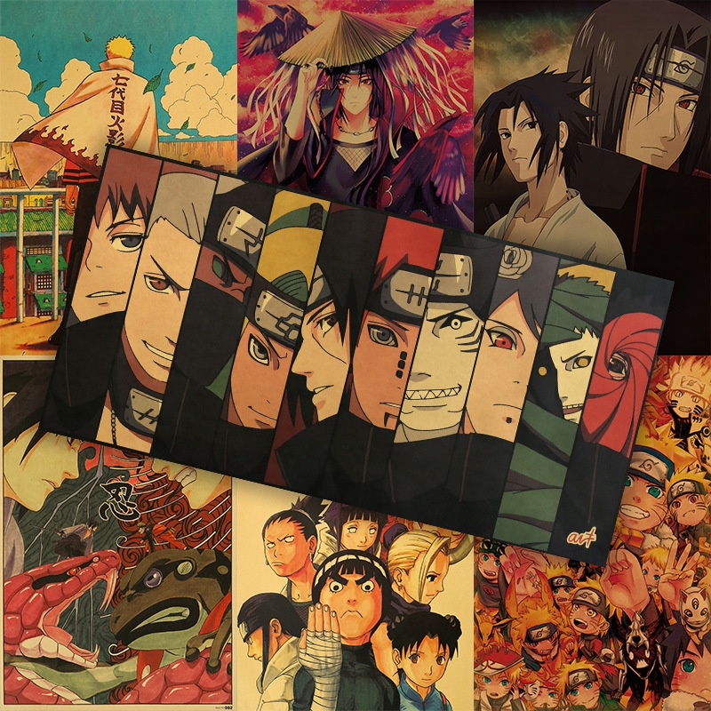 Naruto Poster Kraft Paper Anime Decorative Painting Core | Shopee Malaysia
