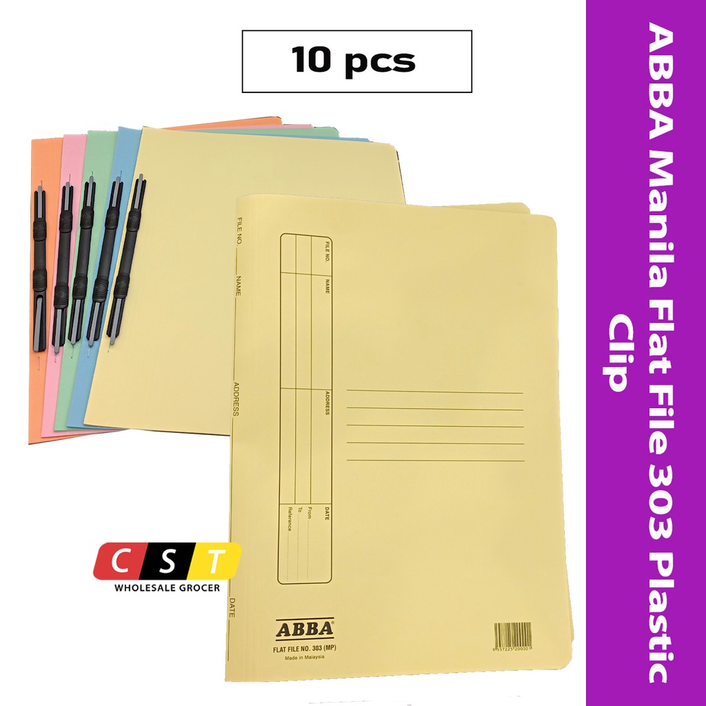 ABBA Manila Flat File 303 Plastic Clip X 10 PCS | Shopee Malaysia