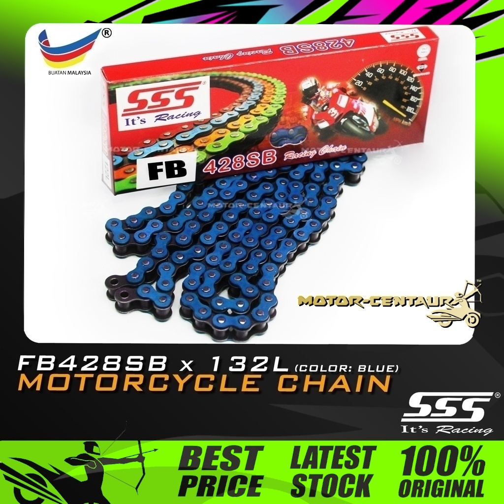 RANTAI MOTOSIKAL SSS CHAIN FB 428SB X 132L BLUE PLATED (OUTER LAYERS ...