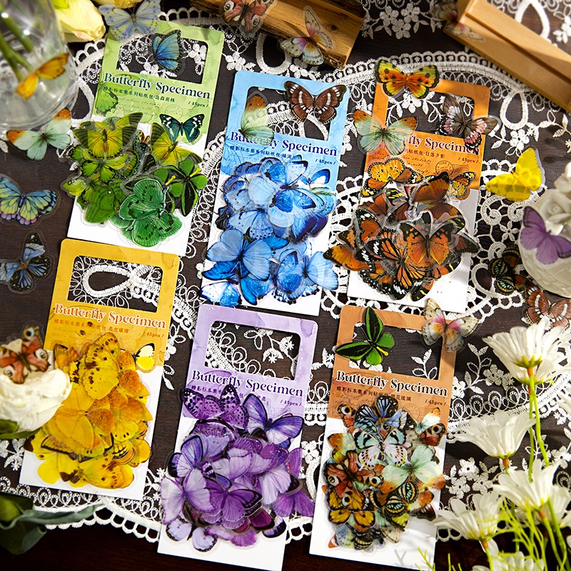 ENWEI 45 Pcs [Butterfly Shadow Specimen Series] Vintage Journal ...