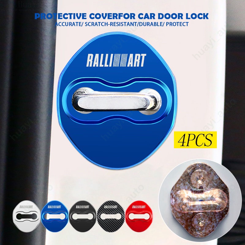 4pcs Stainless Steel Car Door Lock Cover for Mitsubishi Ralliart ...