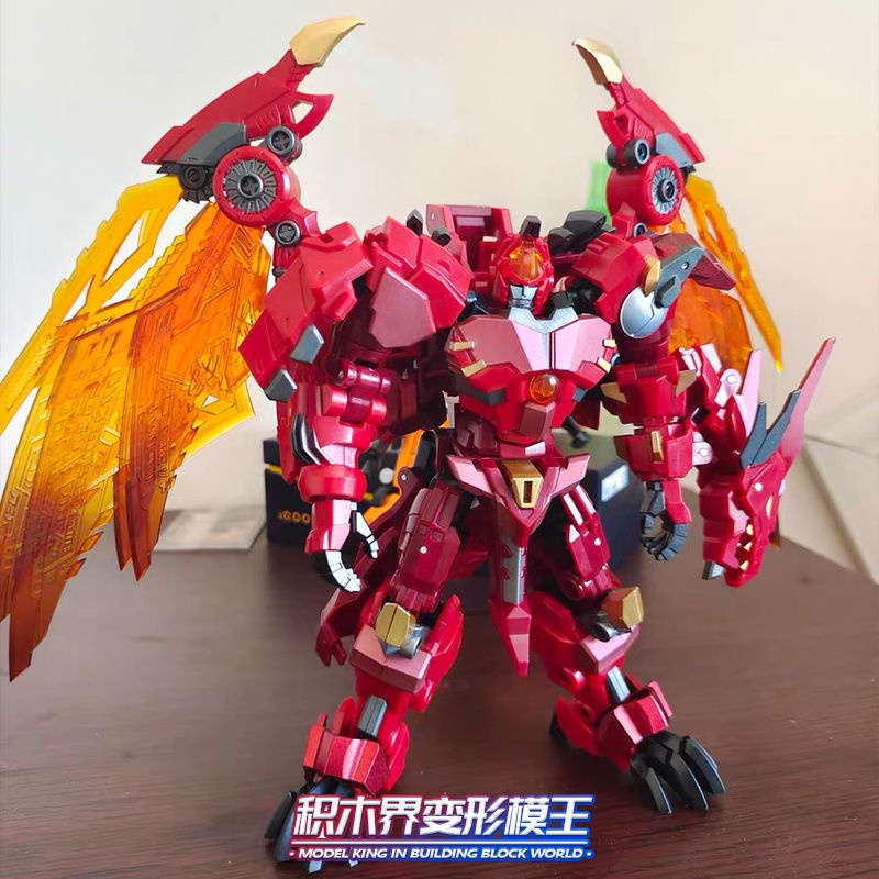 Flame Flying Dragon Red Blue Transformers Robot Toy Four-Change Captain ...