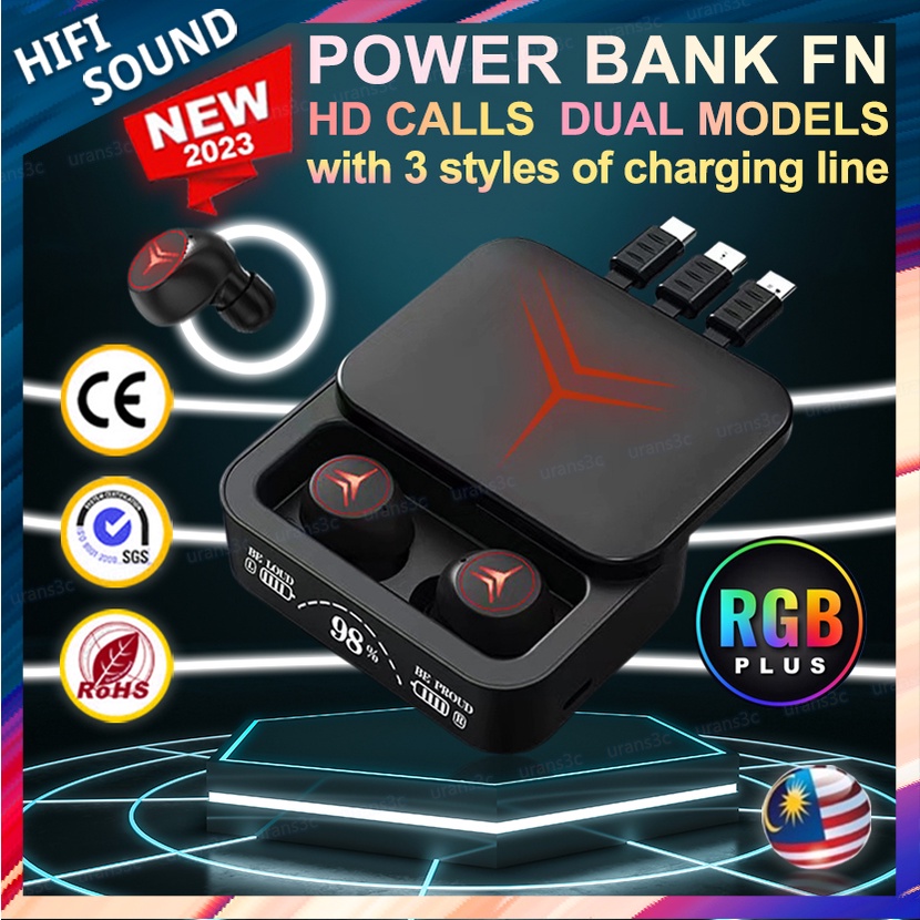 Original M88 Plus TWS True Wireless Stereo Mic Gamer Headset LED ...