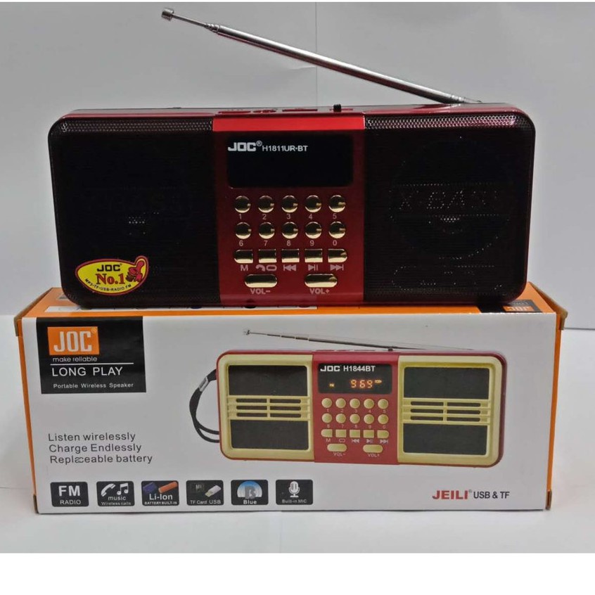 ORIGINAL JOC H1811BT FM Radio Bluetooth Rechargeable 18650 Battery Make ...