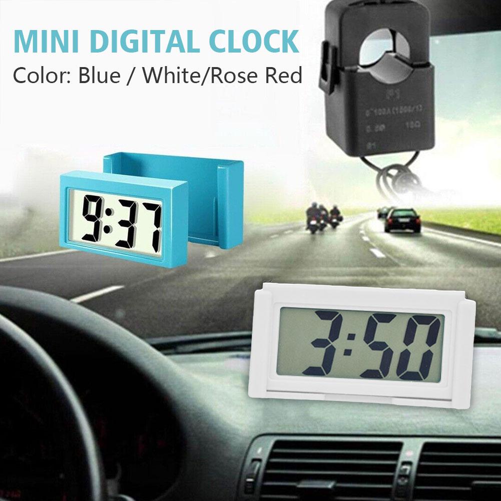 Mini Car Dashboard Digital Clock Vehicle Self-Adhesive Clock With LCD ...