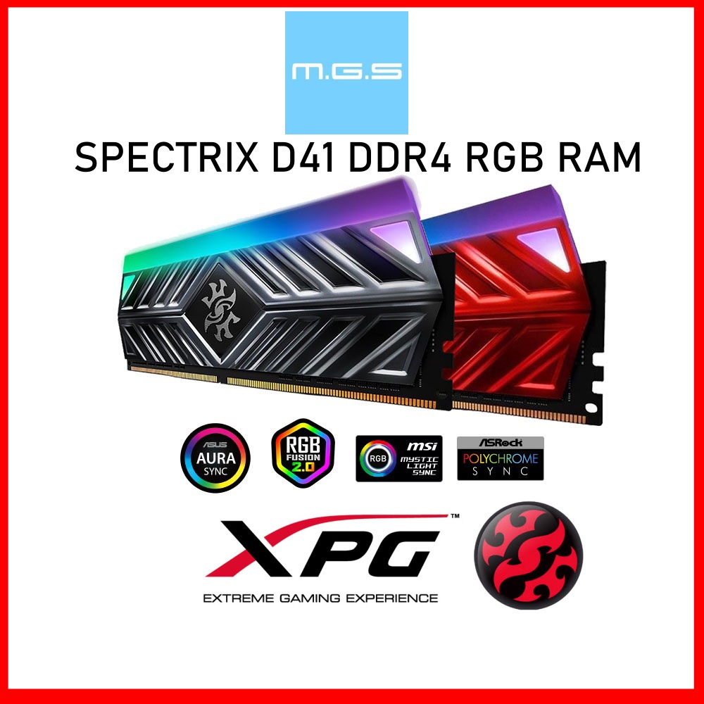 Adata RAM D41 XPG Spectrix D41 DDR4 RGB Gaming Ram HYPER X FURY RAM ...