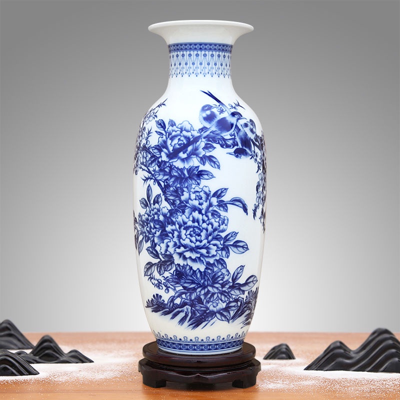 Jingdezhen seramik biru dan putih porselin pasu besar alat letak barang ...