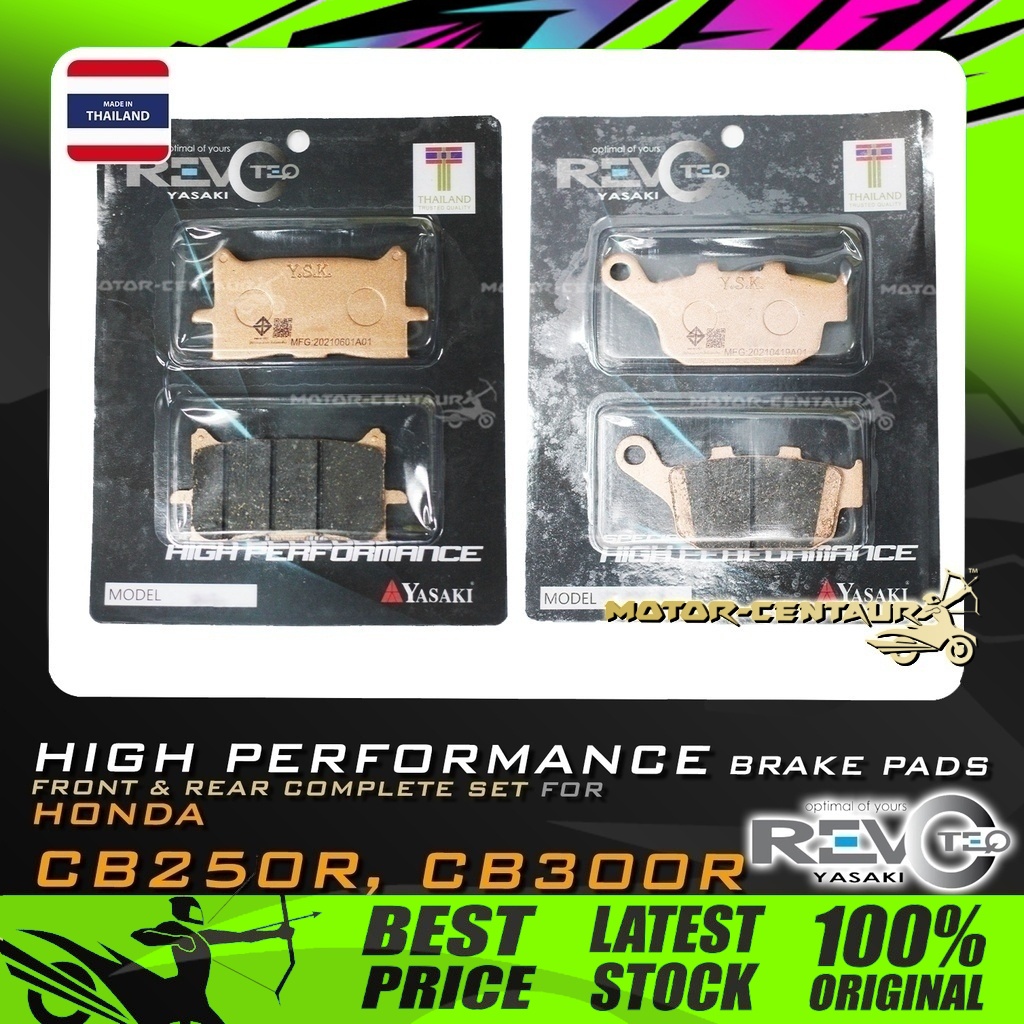 KULIT BREK REVOTEQ BY YASAKI FRONT + REAR DISC BRAKES PADS FOR HONDA ...
