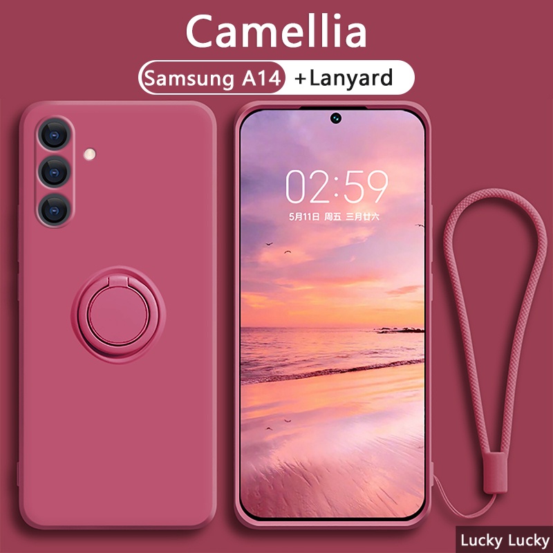 Samsung Galaxy A14 A34 A54 5G A04 A04E Casing Liquid Silicone Shock Proof Case Built-in Magnetic ...