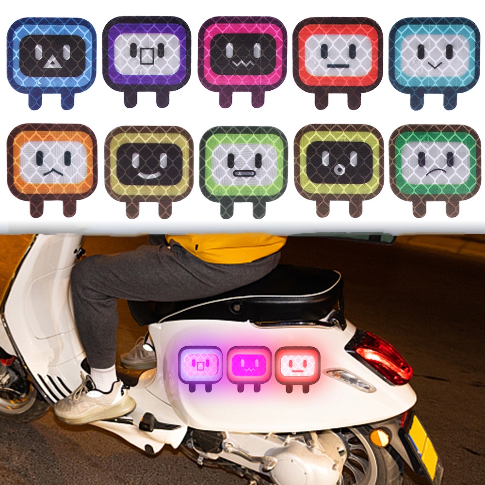 Cartoon People Super Reflective Stickers Bicycles Bumper Safety Sticker ...