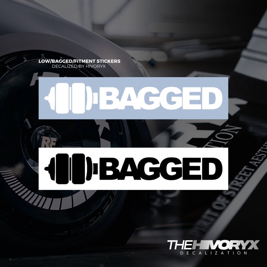 「BAGGED - AIR SUSPENSION」LOW / BAGGED / FITMENT SERIES CAR DECAL ...