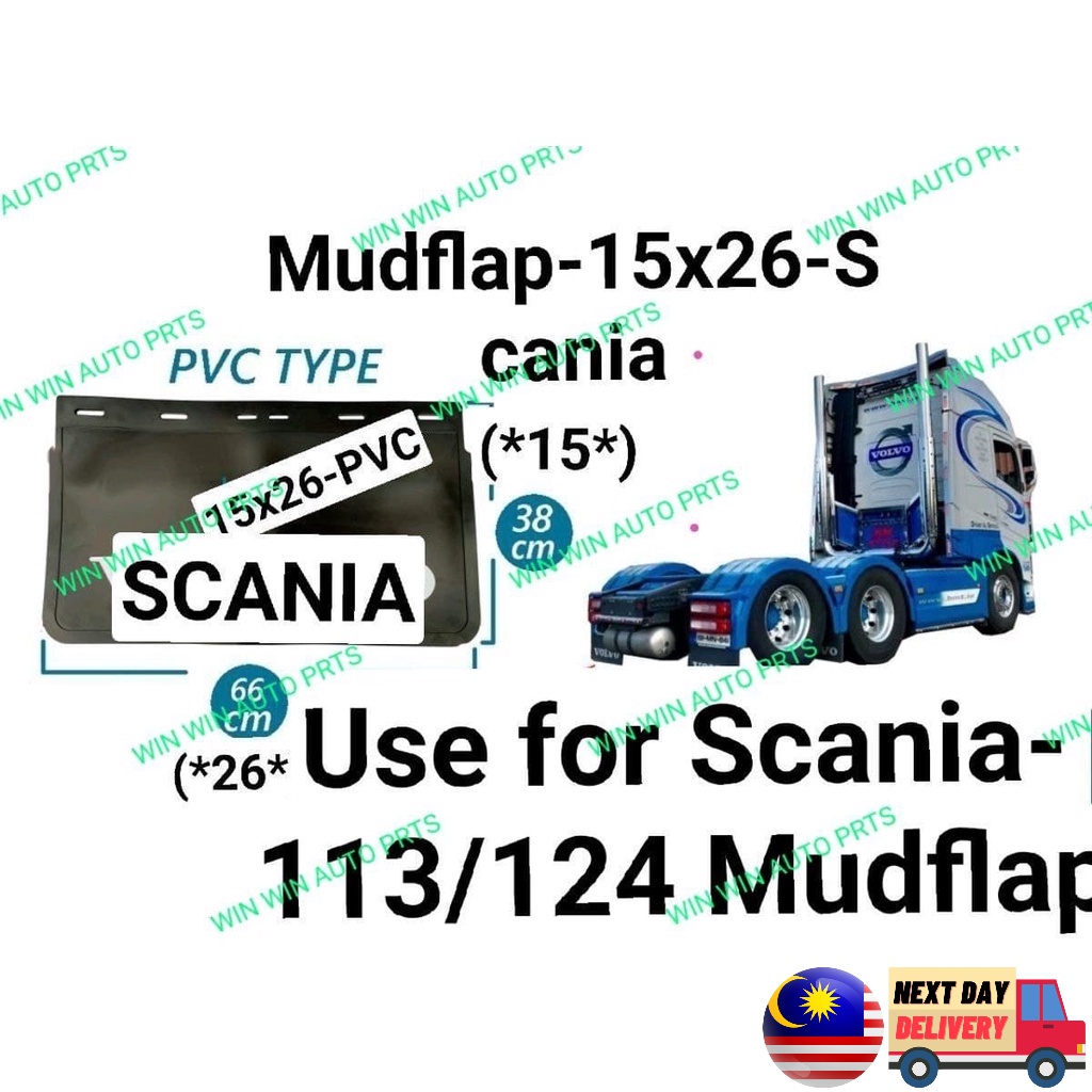 MUDFLAPS VOLVO/SCANIA LOGO MUDGUARDS PVC 15"X26" LORRY TRAILERS VAN ...