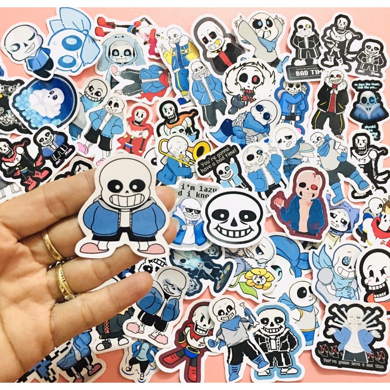 Set of 40-60 laser cut sans undertale stickers with different silk ...