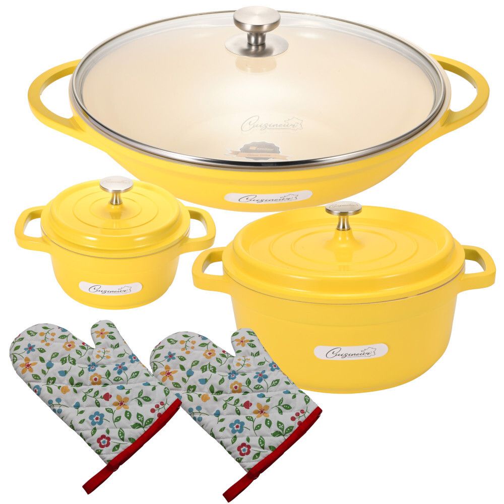 Cuisineur Citrine IH Die-Cast Cookware set (Si KUNING) | Shopee Malaysia