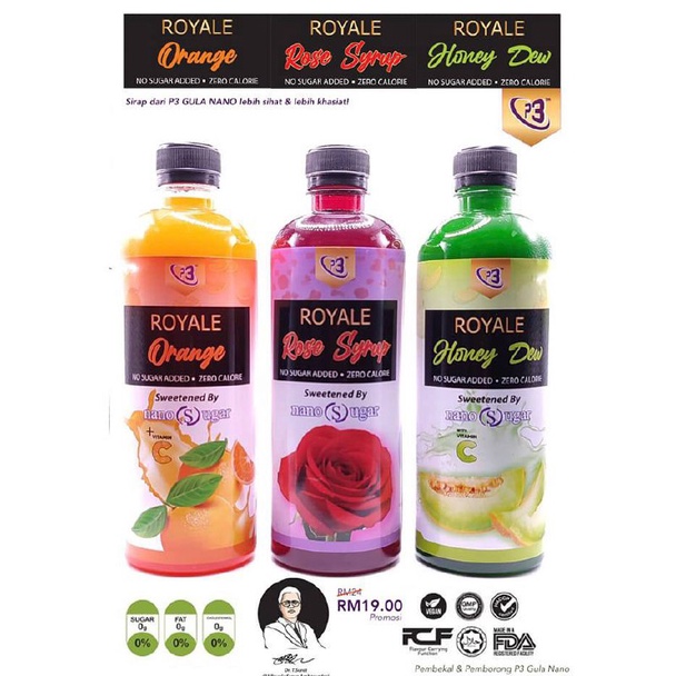 P3 Royale Syrup Rose, Orange & Honey Dew | Shopee Malaysia