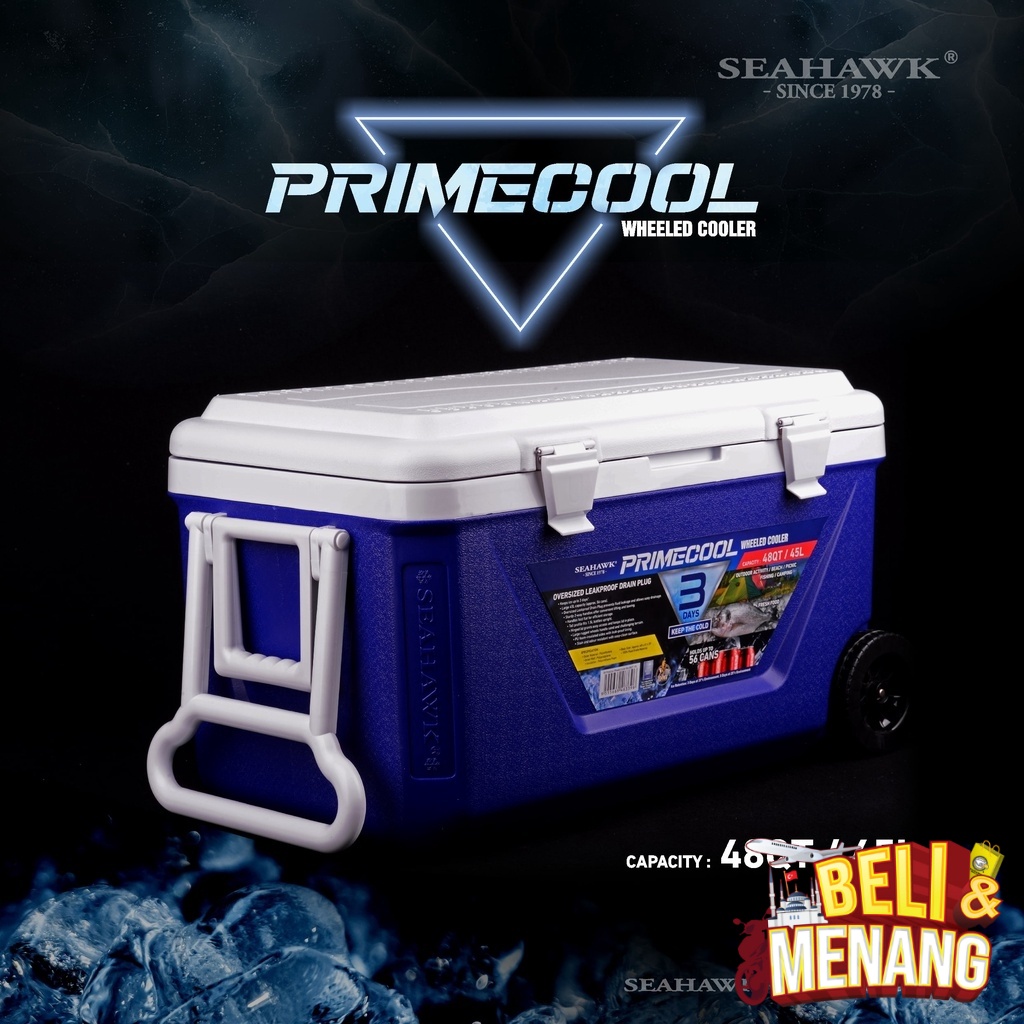 Seahawk PrimeCool 48QT/45L Wheeled Ice Box | Shopee Malaysia