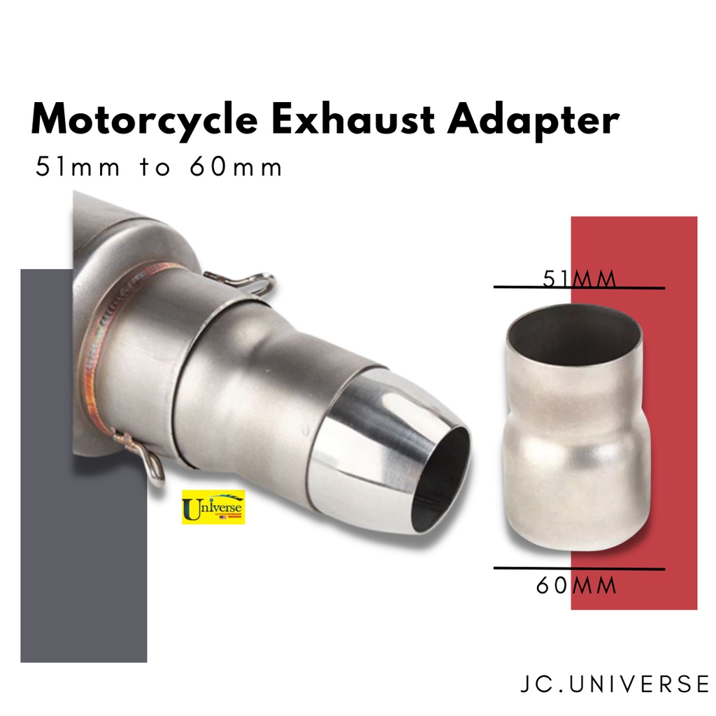 Motorcycle Exhaust Adapter 51mm to 60mm Motorcycle Exhaust Pipe Adapter ...