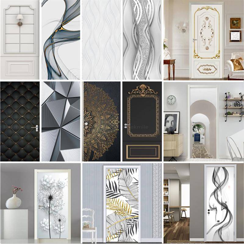 Custom White Doors Wallpaper for Entrance Door Waterproof Oil-proof ...